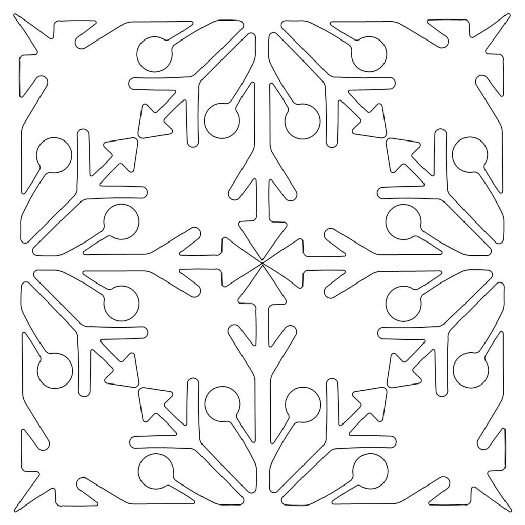 Snowflake 8W block - Anne Bright Designs
